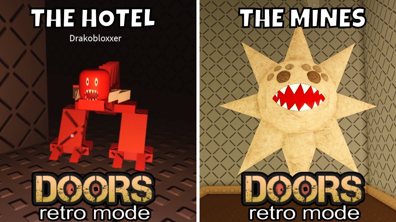 Doors Update Floor 2 The Mines Retro Mode VS The Hotel Retro Mode Full ...