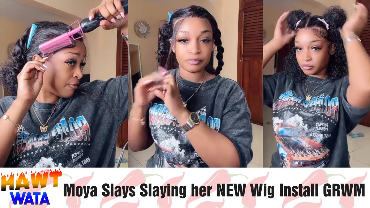 Moya Slaying her Wig Install Plus GRWM - YouTube