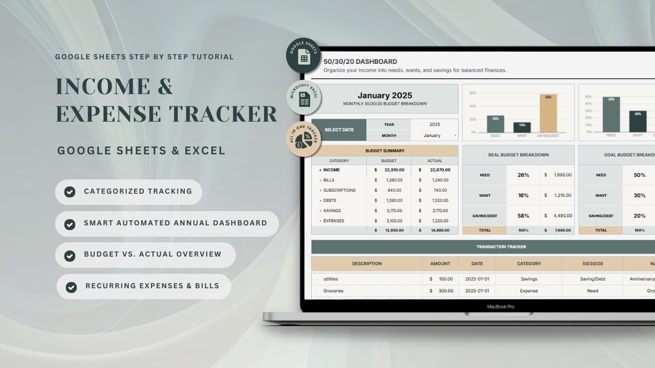 Ultimate Income & Expense Tracker Tutorial | Manage Your Finances with ...