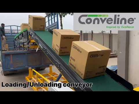 Truck loading and Unloading conveyor system - YouTube