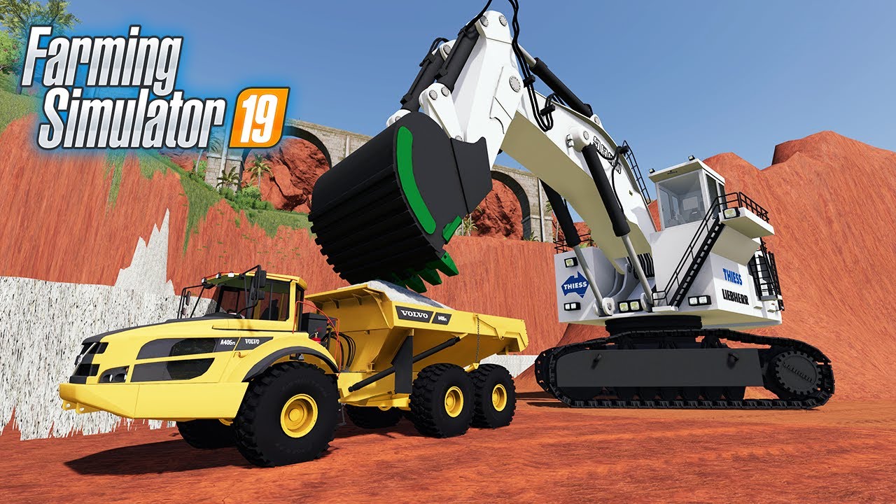 FS19 Mods: Giant Excavator and Heavy Duty Dump Trucks | Mining ...