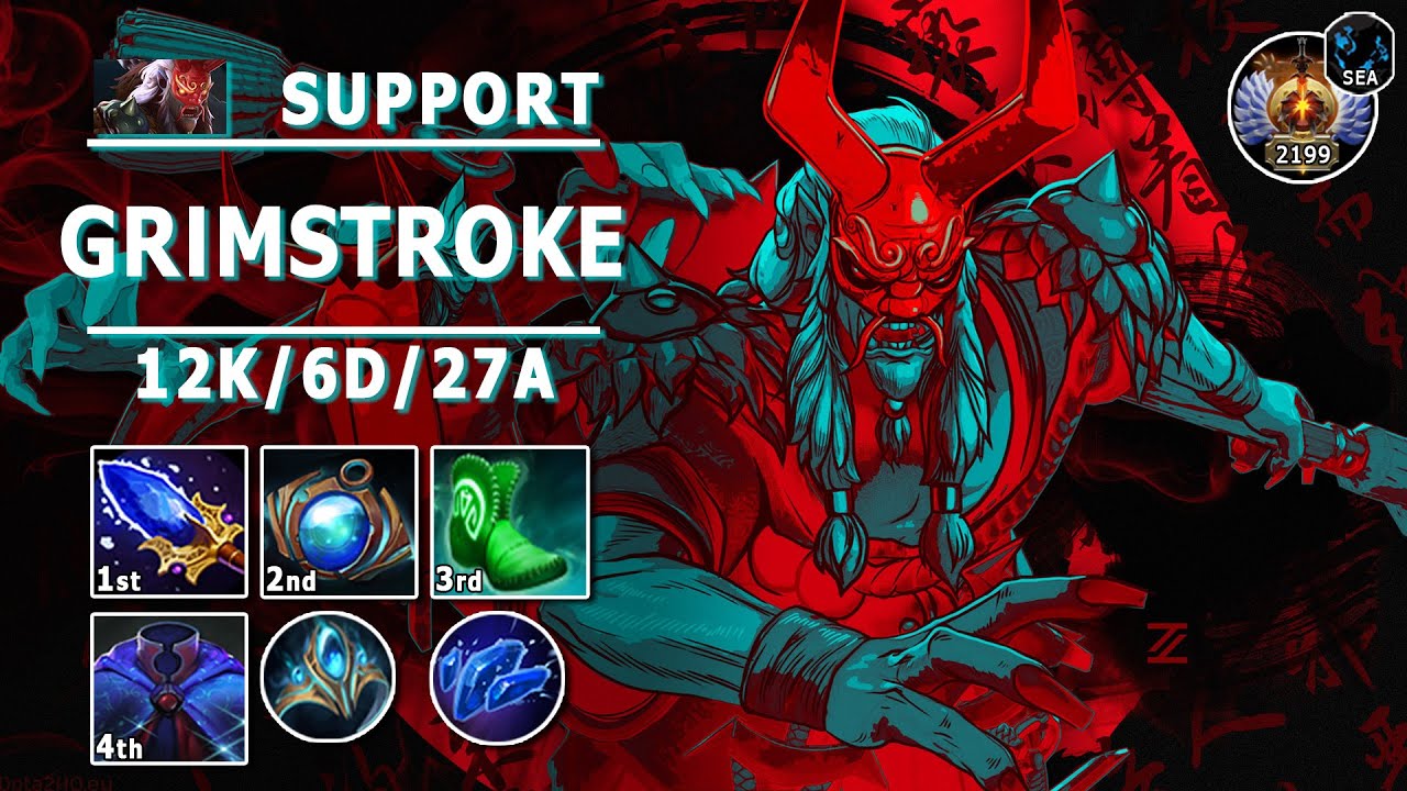 Grimstroke Hard Support | 7.31d | Pos 5 Grim Fast Aghanim Build | Dota 2 Immortal Gameplay - YouTube