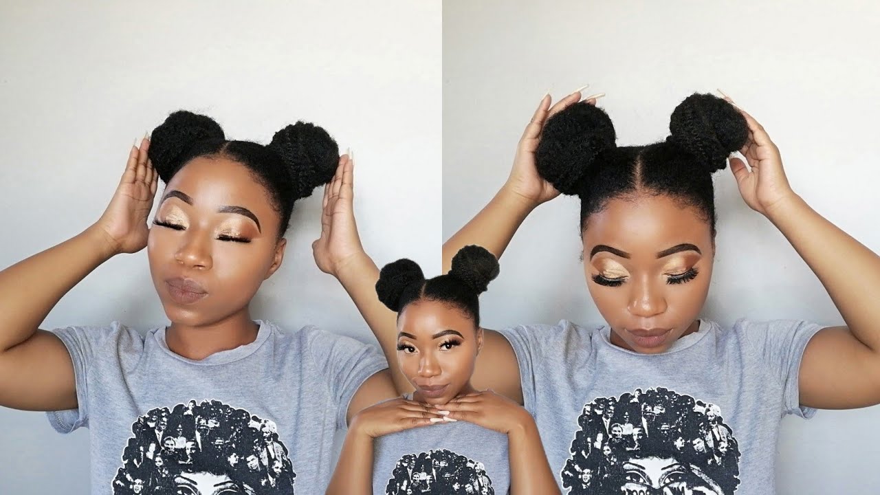 How to: Easy protective hairstyle | Short natural 4c hair | 2 side Afro ...