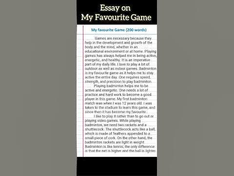 Essay on My Favourite Game | My Favourite Game essay in english | 150 ...