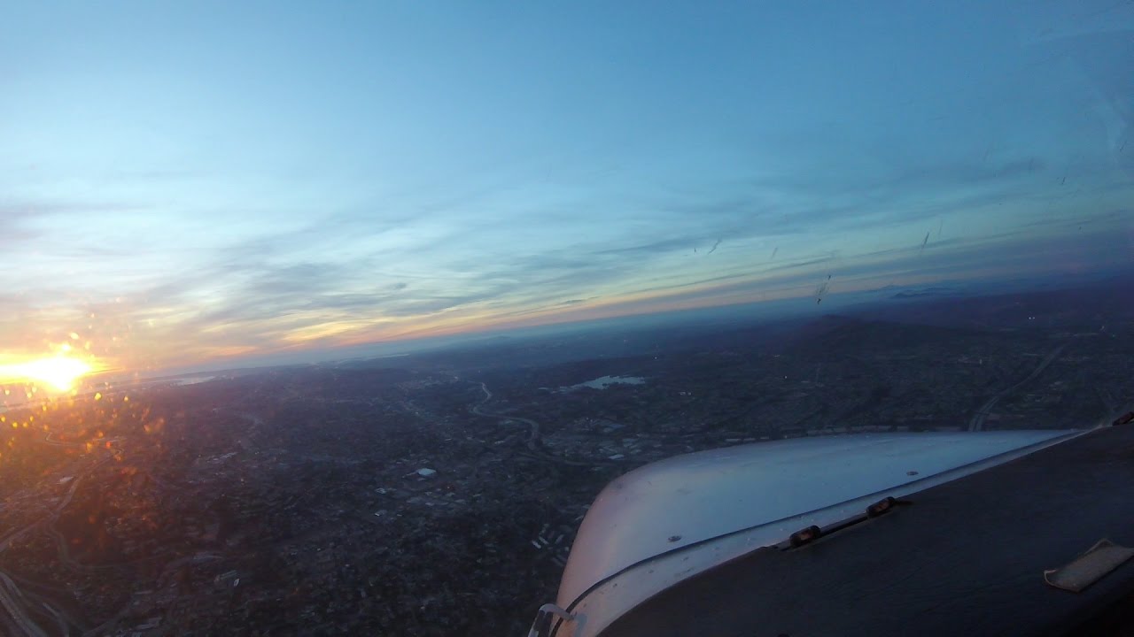 Sunset Approach and Landing at Montgomery Field Cessna 172 - YouTube