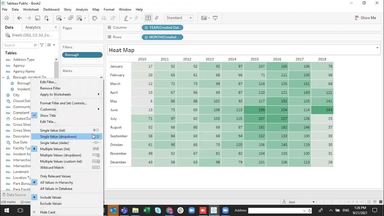 How to create Heat Map Chart in Tableau - YouTube