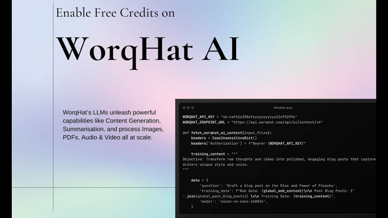 You can build AI Projects for Free using WorqHat - YouTube