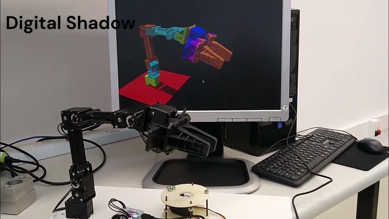 Virtual model of a robotic arm digital twin with MuJoCo: Twin, Shadow and Driven - YouTube