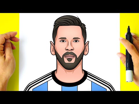 Como DESENHAR o LIONEL MESSI passo a passo - Como DIBUJAR a LIONEL MESSI paso a paso