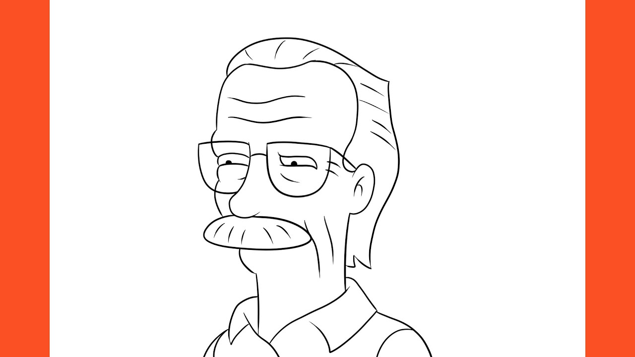 How To Draw Stan Lee With Guidelines (The Simpsons) - YouTube