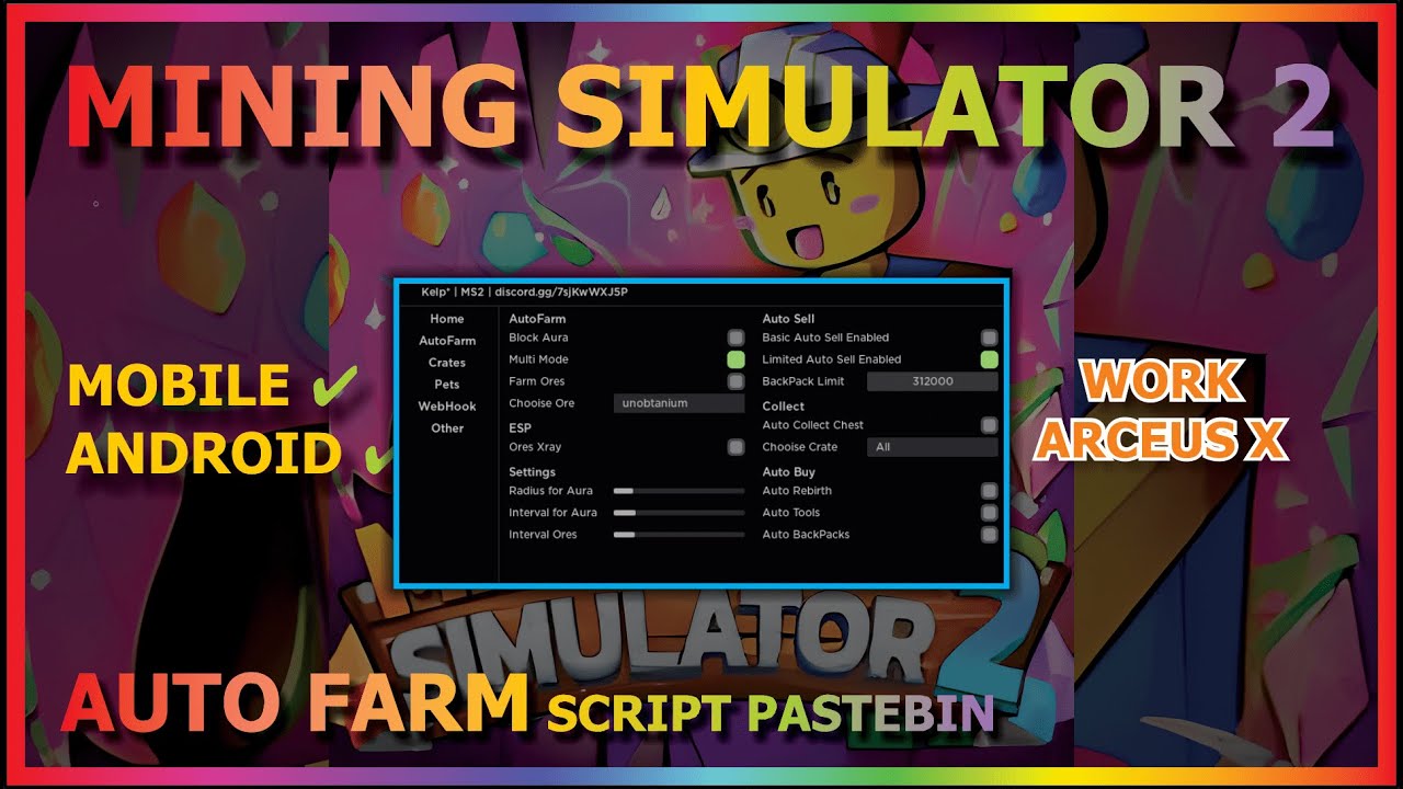 MINING SIMULATOR 2 Script Mobile AUTO FARM | AUTO SELL | AUTO REBIRTH ...