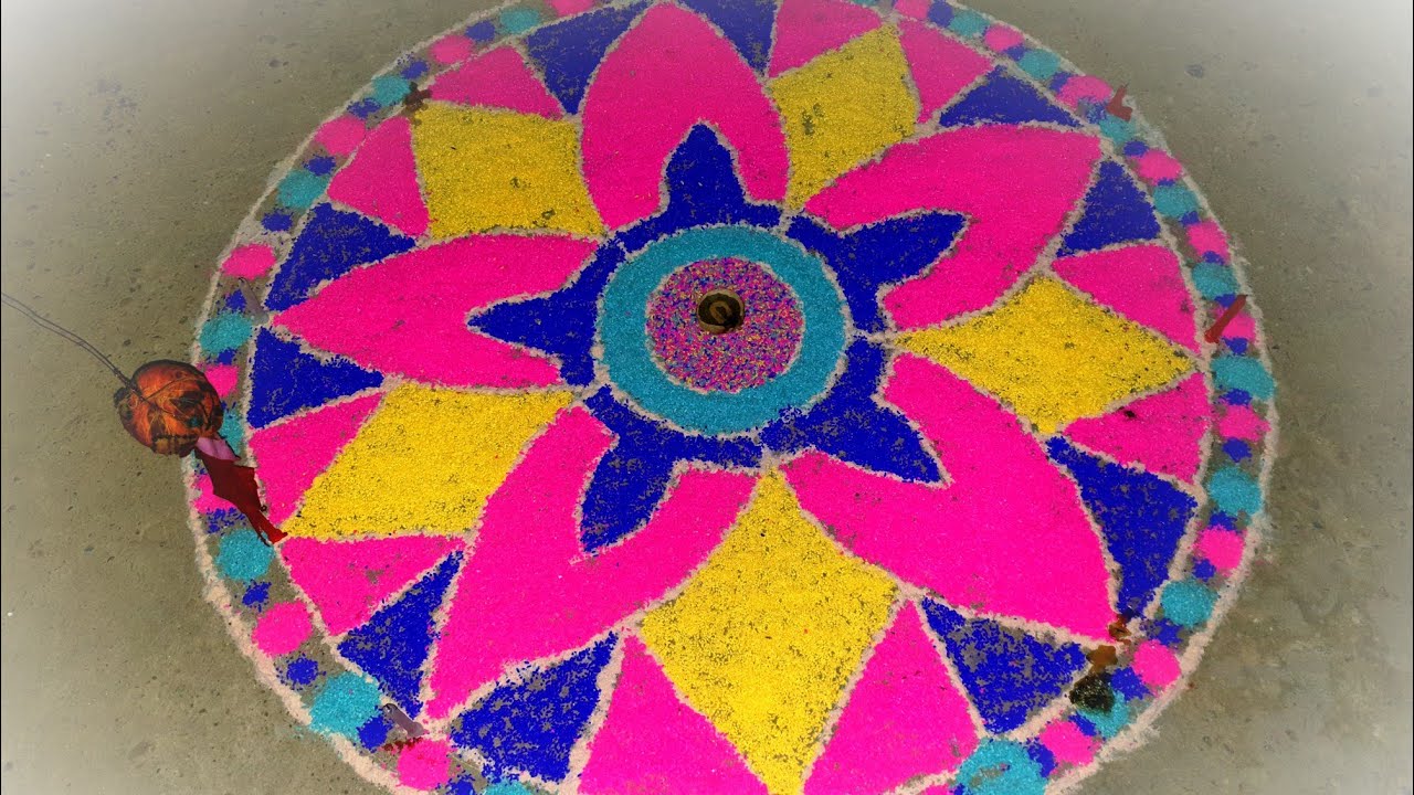 how to make simple rangoli for diwali #Happy diwali 🎇🎆#shreedev # ...