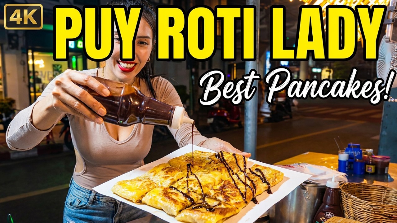 🔥 Puy Roti Lady Bangkok 2025 🔥 BEST banana pancakes - Thai Street Food ...