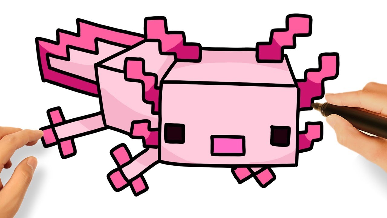 CARA MENGGAMBAR MINECRAFT AXOLOTL - YouTube