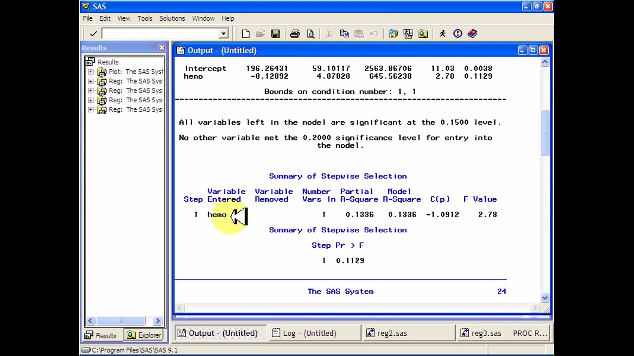 SAS- Selection Stepwise - YouTube