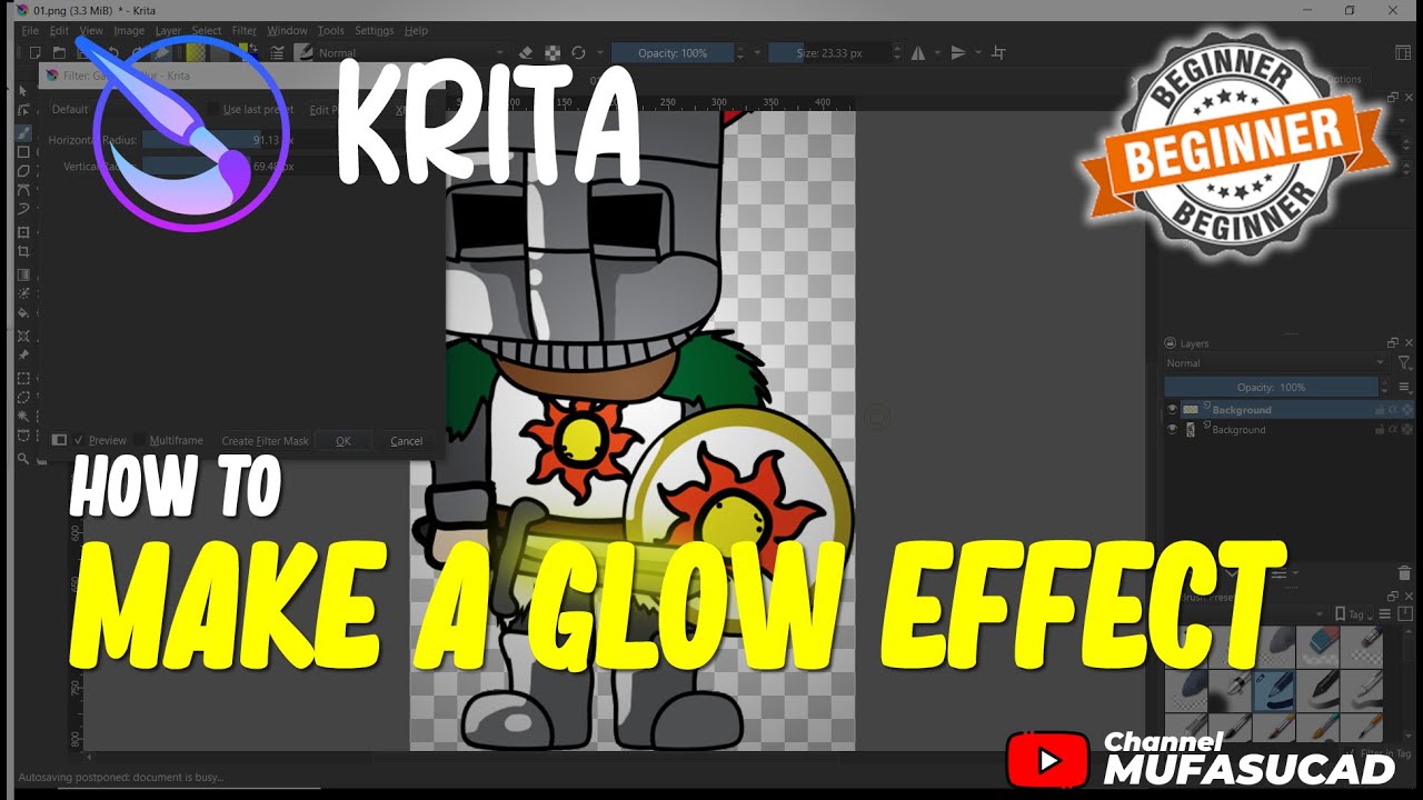 How To Make A Glow Effect In Krita - YouTube