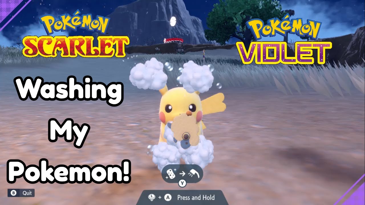Giving Pikachu a Bath! | Pokemon Scarlet Violet - YouTube