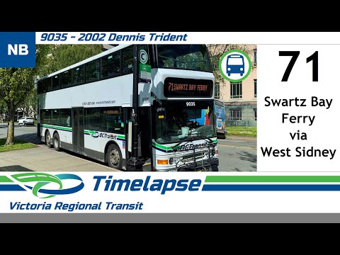 BC Transit (Victoria) 71 Swartz Bay Ferry via West Sidney - Timelapse ...