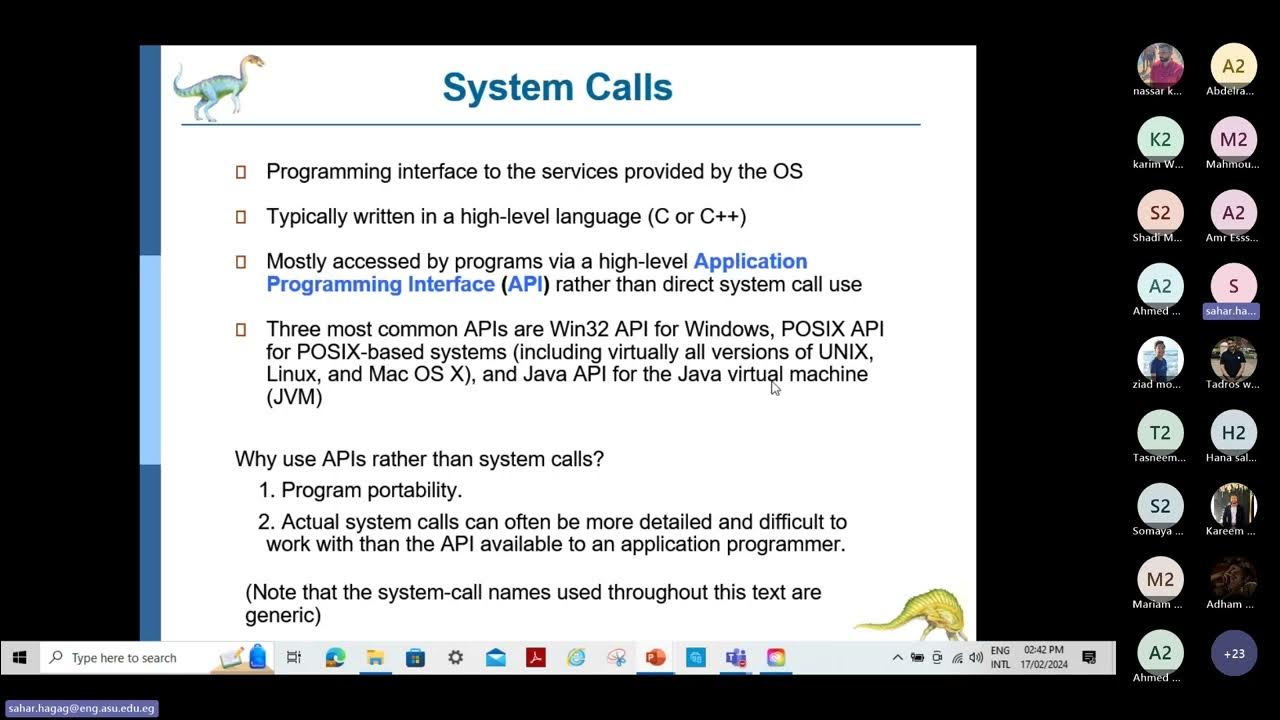 Operating Systems- Lecture (2)- Dr. Sahar Hagag - Spring 2024 - YouTube