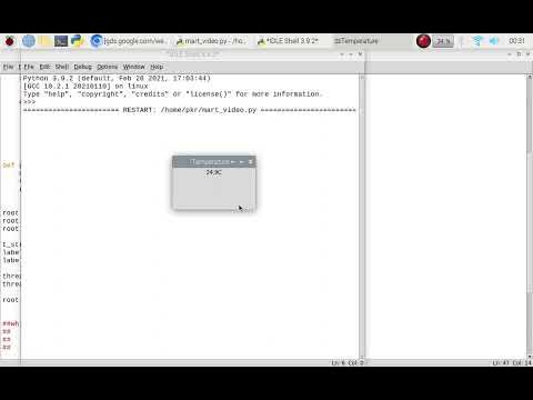 DS18B20 temperature sensor - Raspberry Pi coding python tkinter gui - YouTube
