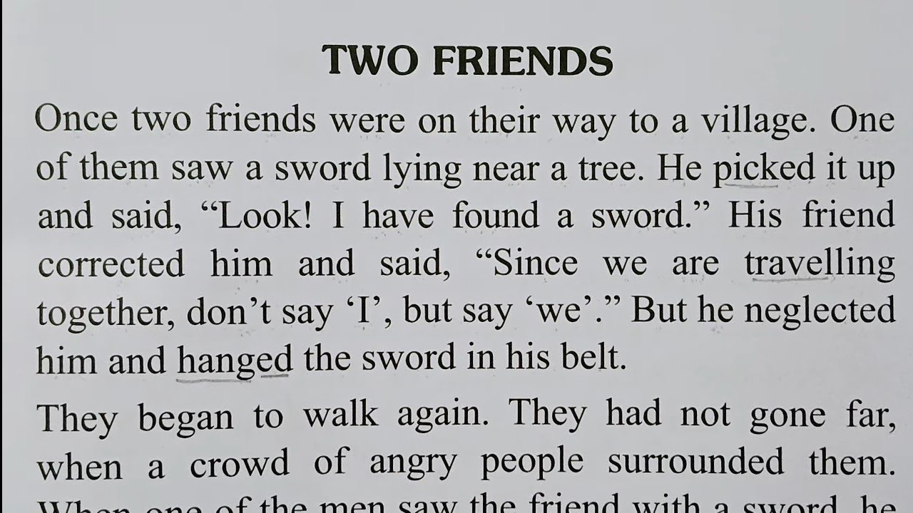 Two Friends, दो दोस्त || Short Story || English story reading || Story ...