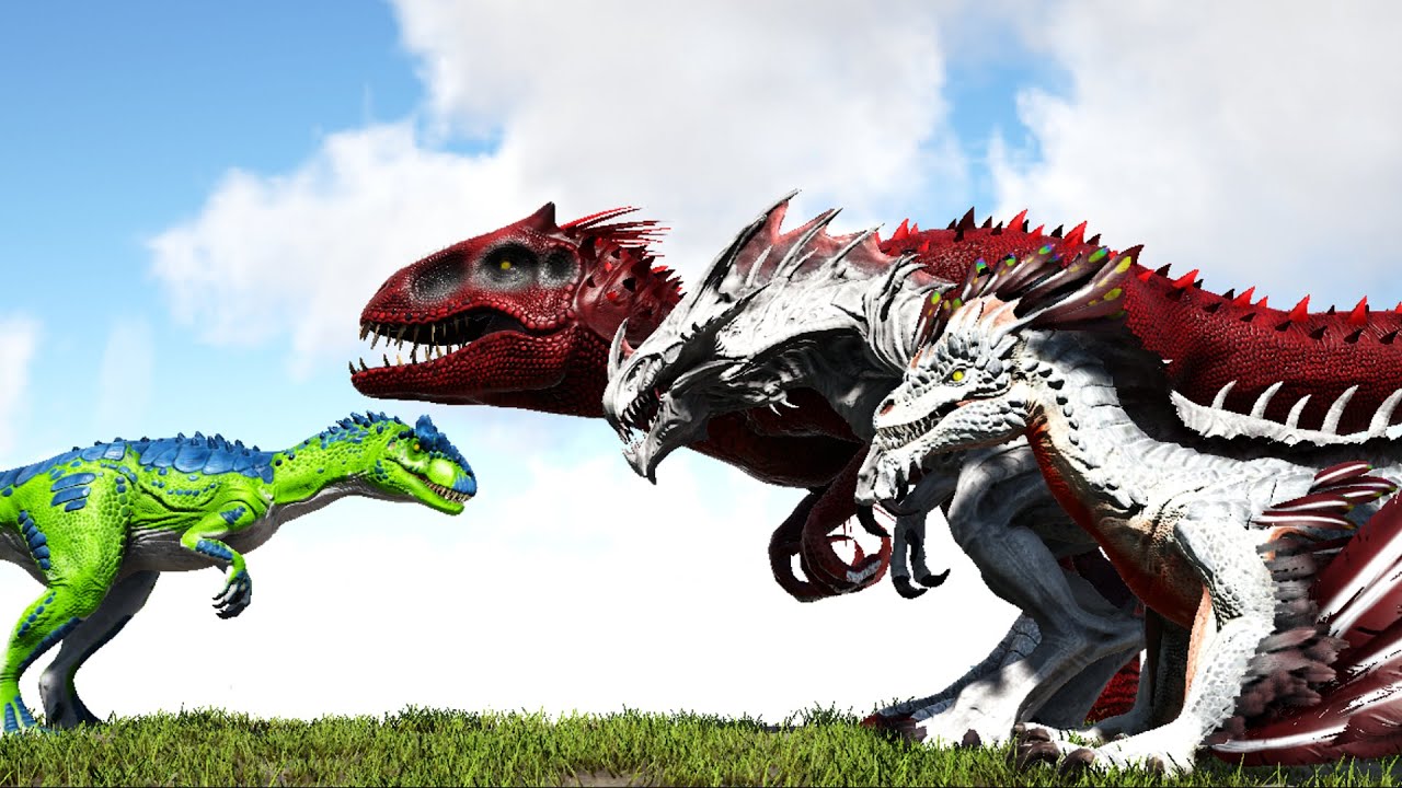 Alpha Allosaurus VS ARK Alpha Carnivorous Dinosaurs - YouTube