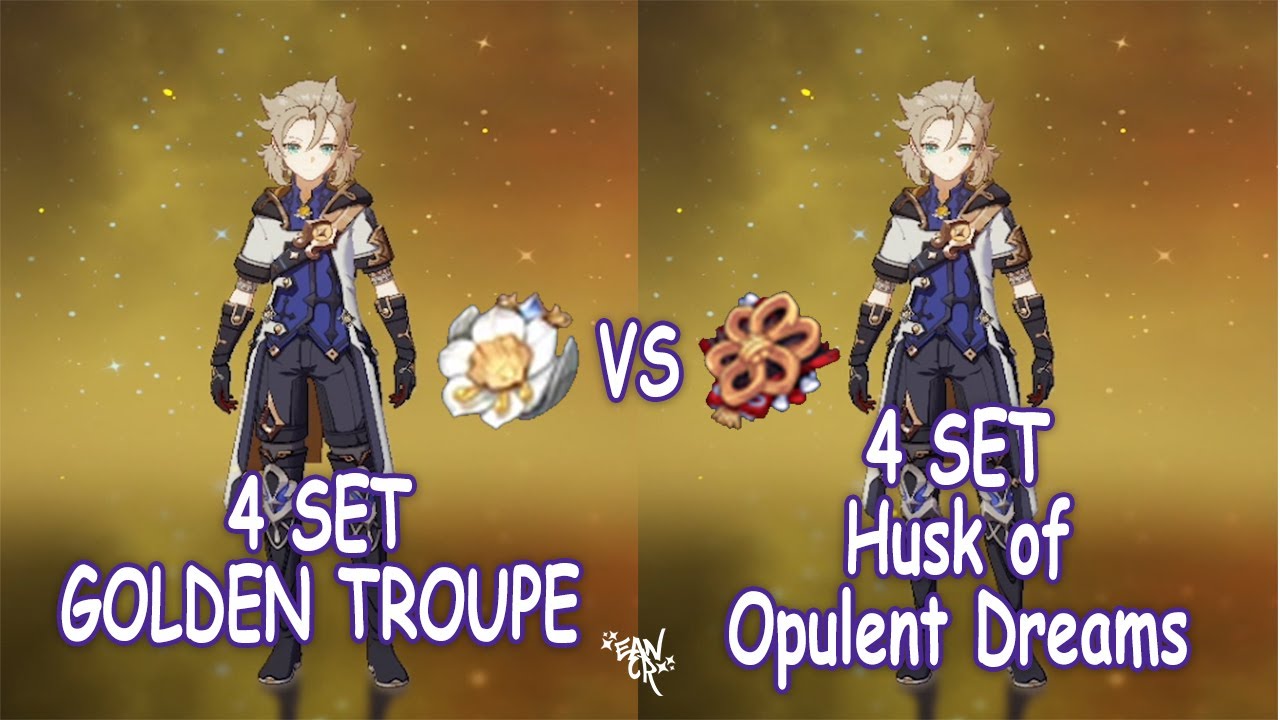 ALBEDO 4 SET GOLDEN TROUPE vs 4 SET HoOD - GENSHIN IMPACT - YouTube