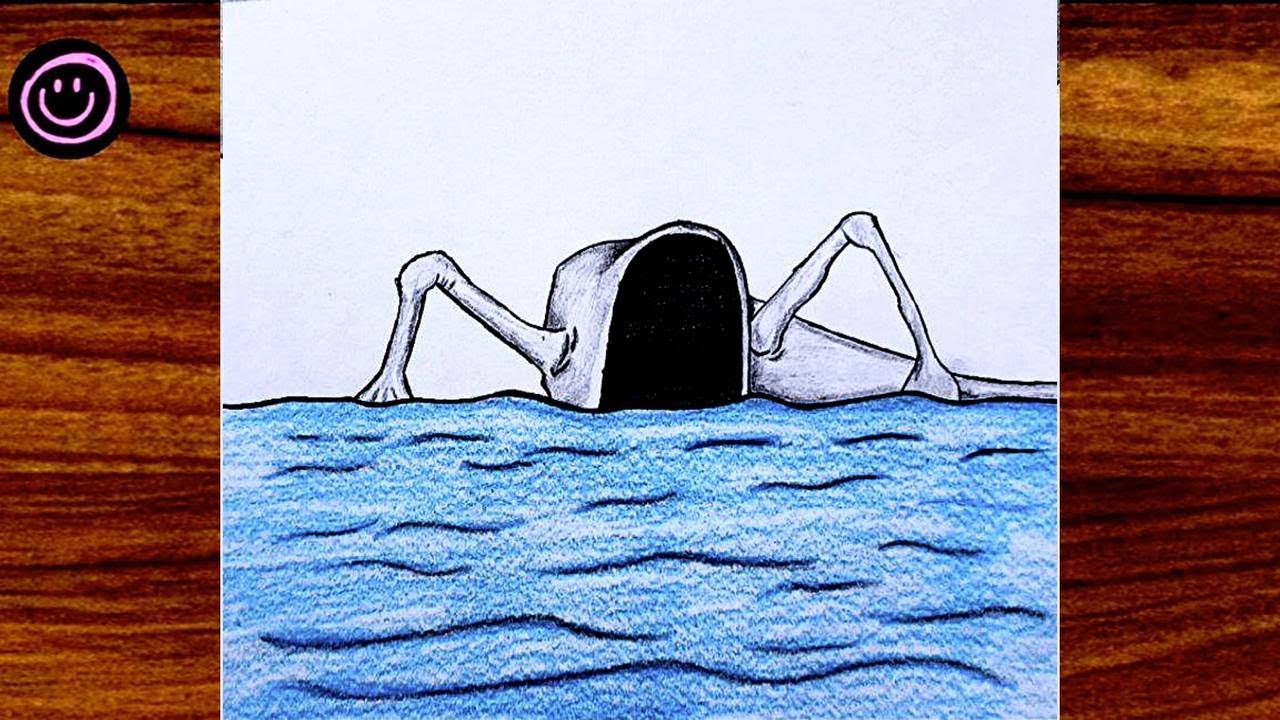 How to Draw a Sea Eater Emerging from the Ocean – Easy Step by Step ...