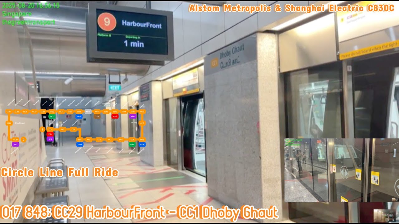 ⁴ᴷ⁶⁰ [SMRT] Circle Line Full Ride; Alstom Metropolis C830C [848] CC29 ...