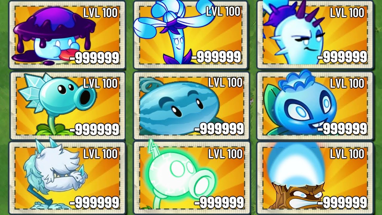 PVZ 2 Mod Tournament - Every BLUE Plants Max Level - Who is Best? - YouTube