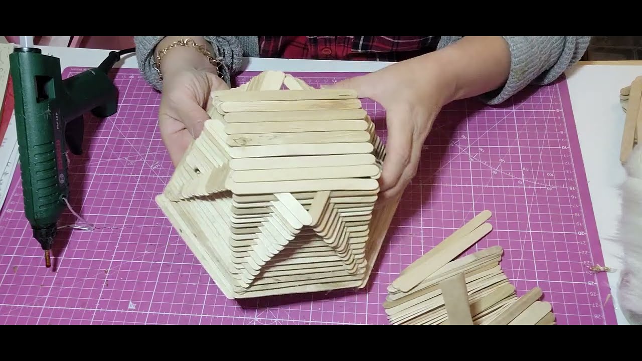 Ma création avec bâtons de glaces 🤩 - YouTube