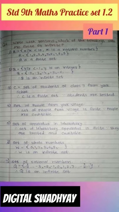 std 9th Math 1 chapter 1 Sets. P.S 1.2. #support #subscribe #please #9thclass - YouTube