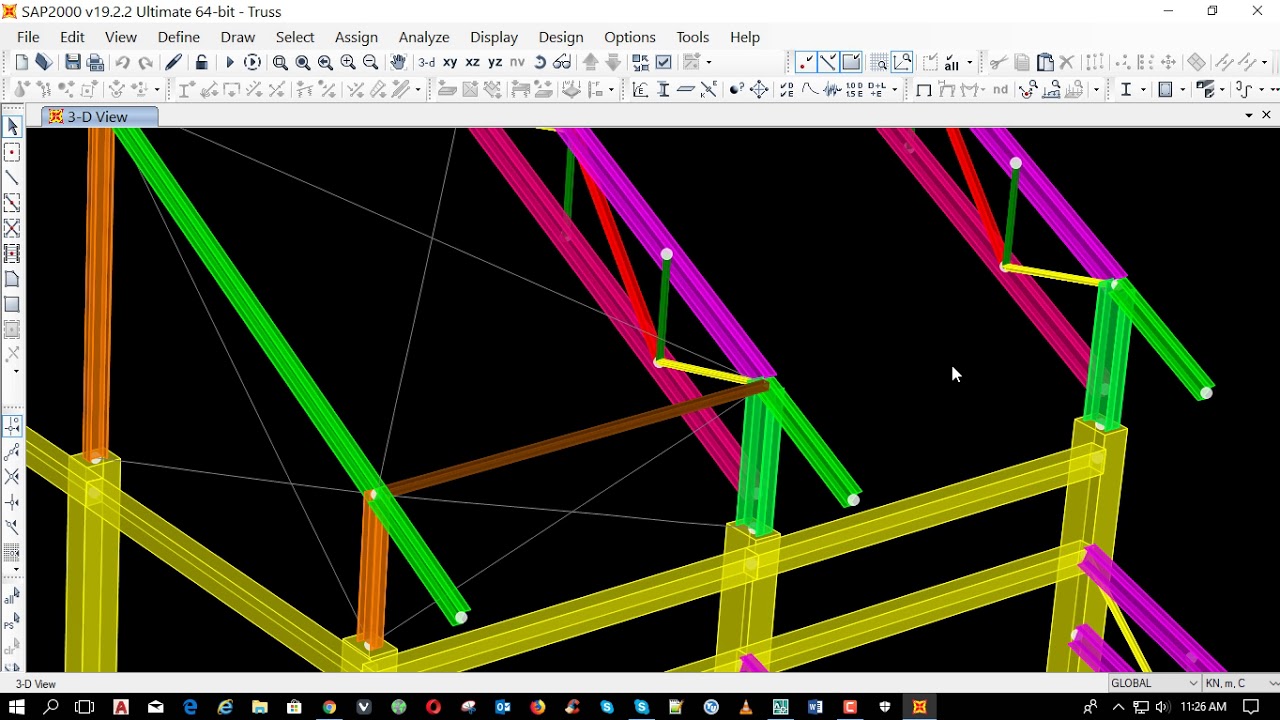 sap2000 steel structursl frame design 03 - YouTube