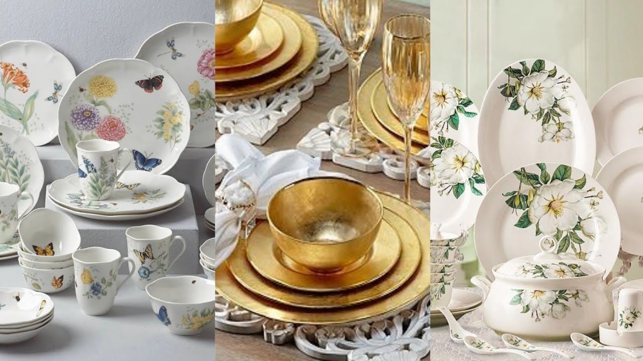 Beautiful Designer Dinner Set - Best Dinner Set Designs - YouTube