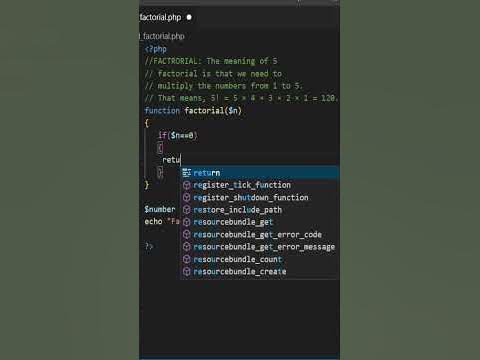 Find factorial of number by PHP script #short - YouTube