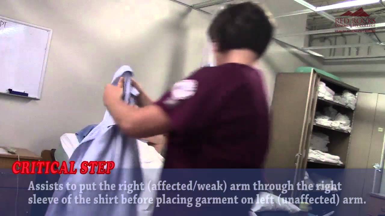 NUA101 Dressing Client With Affected Arm for Nurse Aides - YouTube