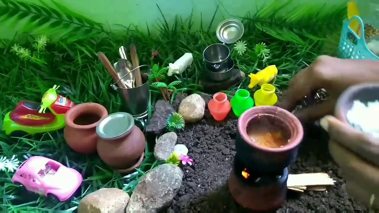 Tiny Chicken Curry... Tiny cooking using kids kitchen set - YouTube