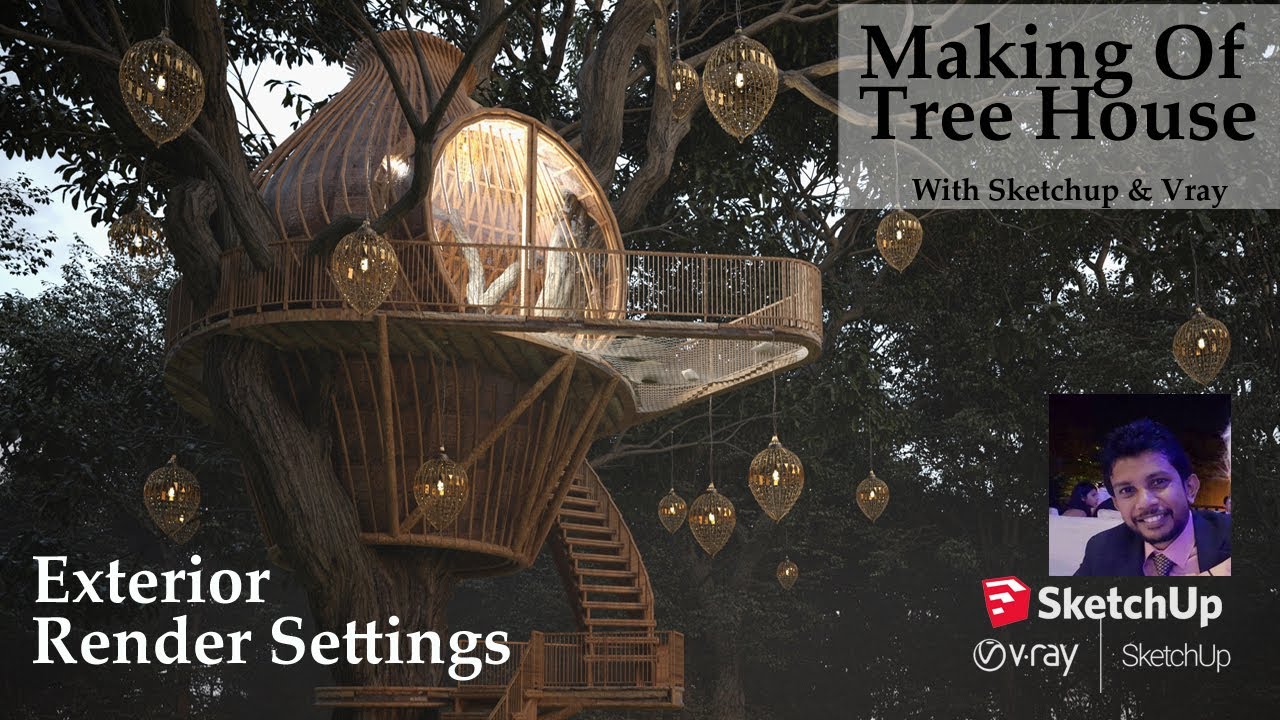 Making Of Tree House With Sketchup & Vray - YouTube