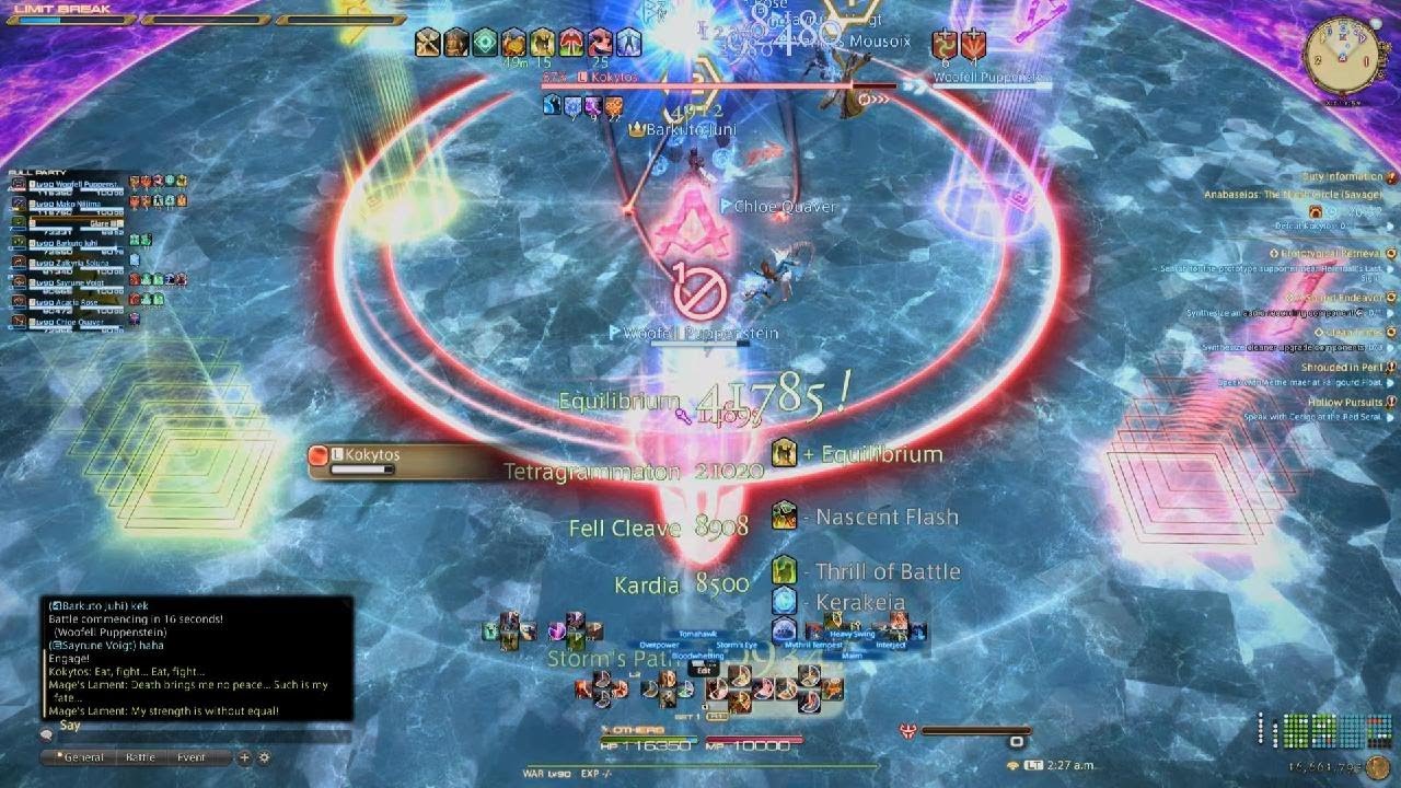 FINAL FANTASY XIV P9S My First Clear - Warrior POV (using JP LC strat ...