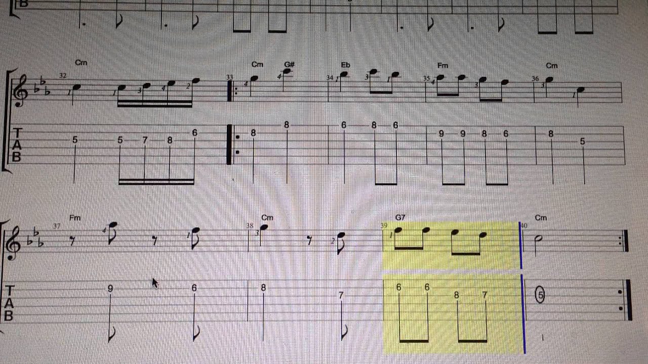 Katyusha Катюша Ryskt folksång Ren mollskala Tab Face Guitar by Alvaro ...