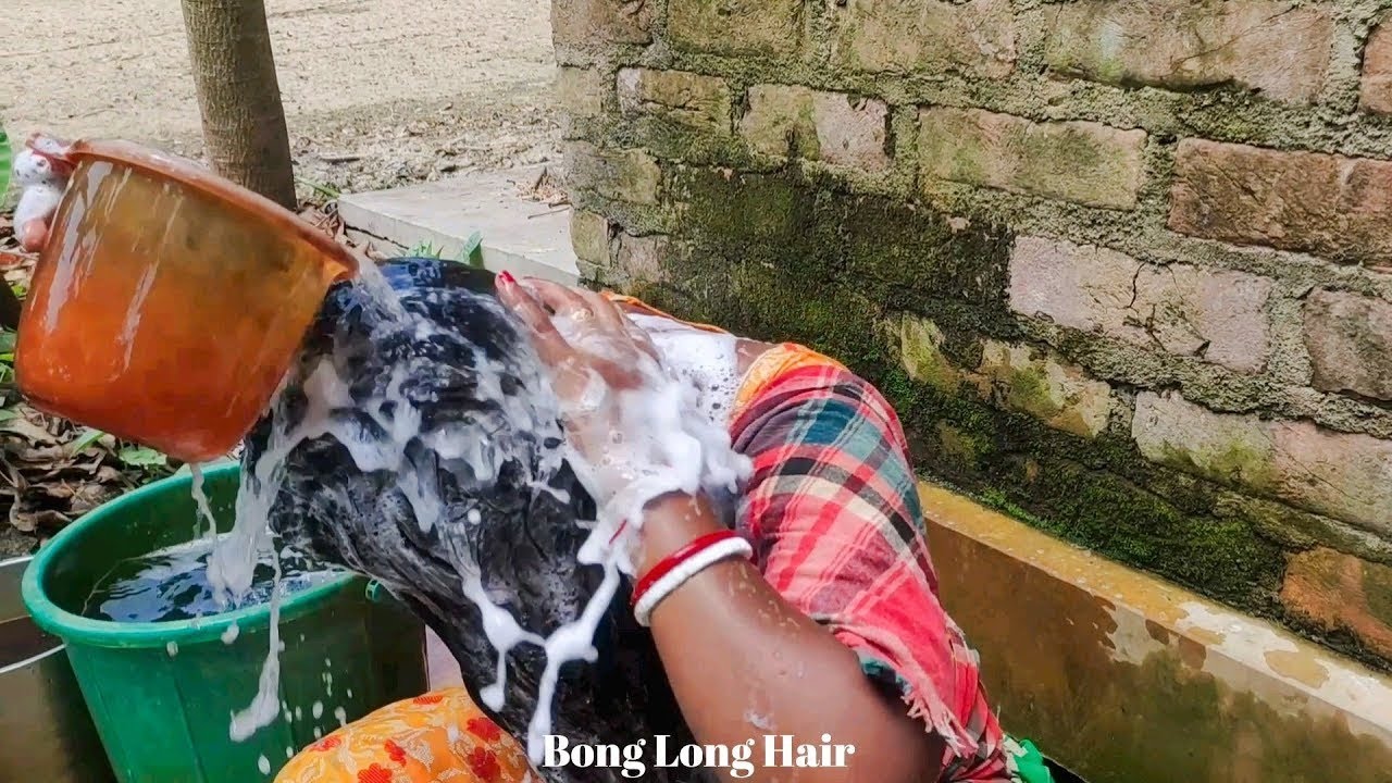 Long hair wash new video 2024 || Long hair shampoo wash at home - YouTube