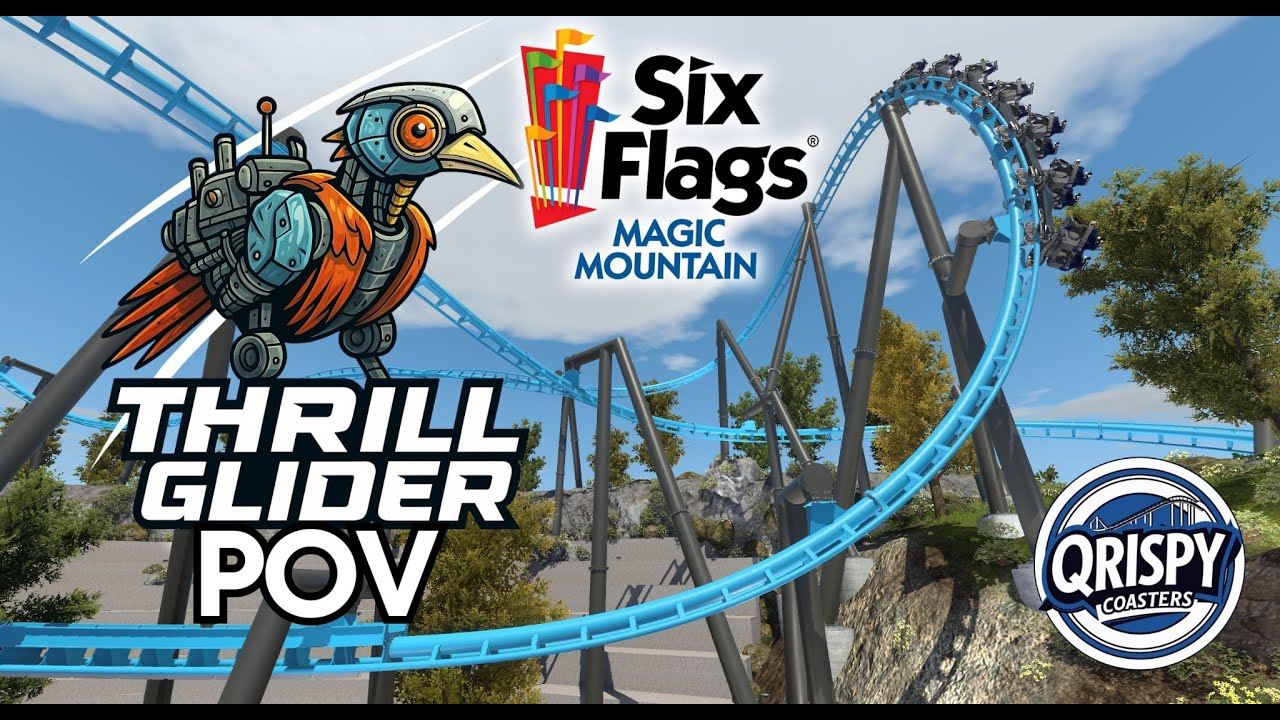 Thrill Glider POV (2025) | New Vekoma Launch Coaster at Six Flags Magic ...