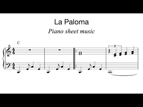 How to play LA PALOMA on Piano! Easy Sheet Music Solo!