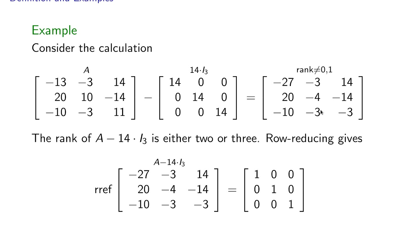 Eigenvalues and Eigenvectors: Part 2/4 "Eigenvalues" - YouTube