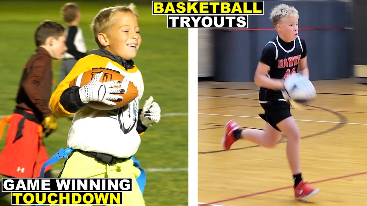 7TH GRADE BASKETBALL TRYOUTS AND GAME WINNING TOUCHDOWN AT FOOTBALL ...