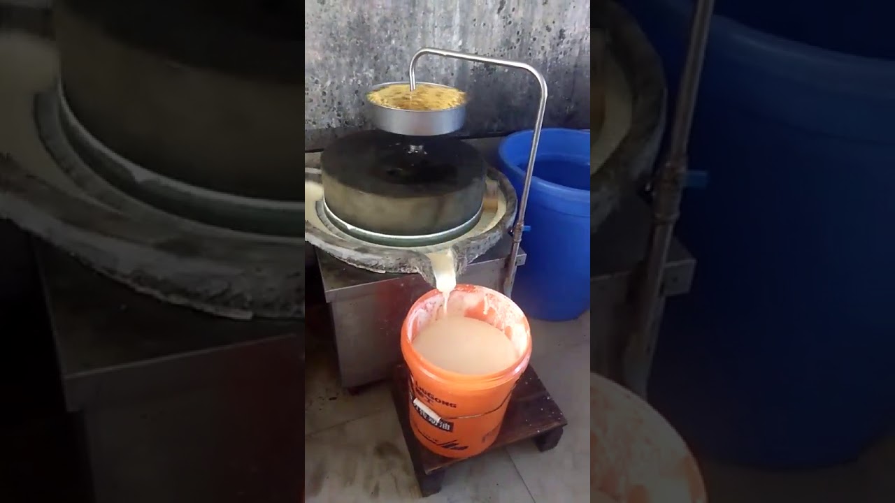 Automatic stone grinding soybean milk machine - YouTube