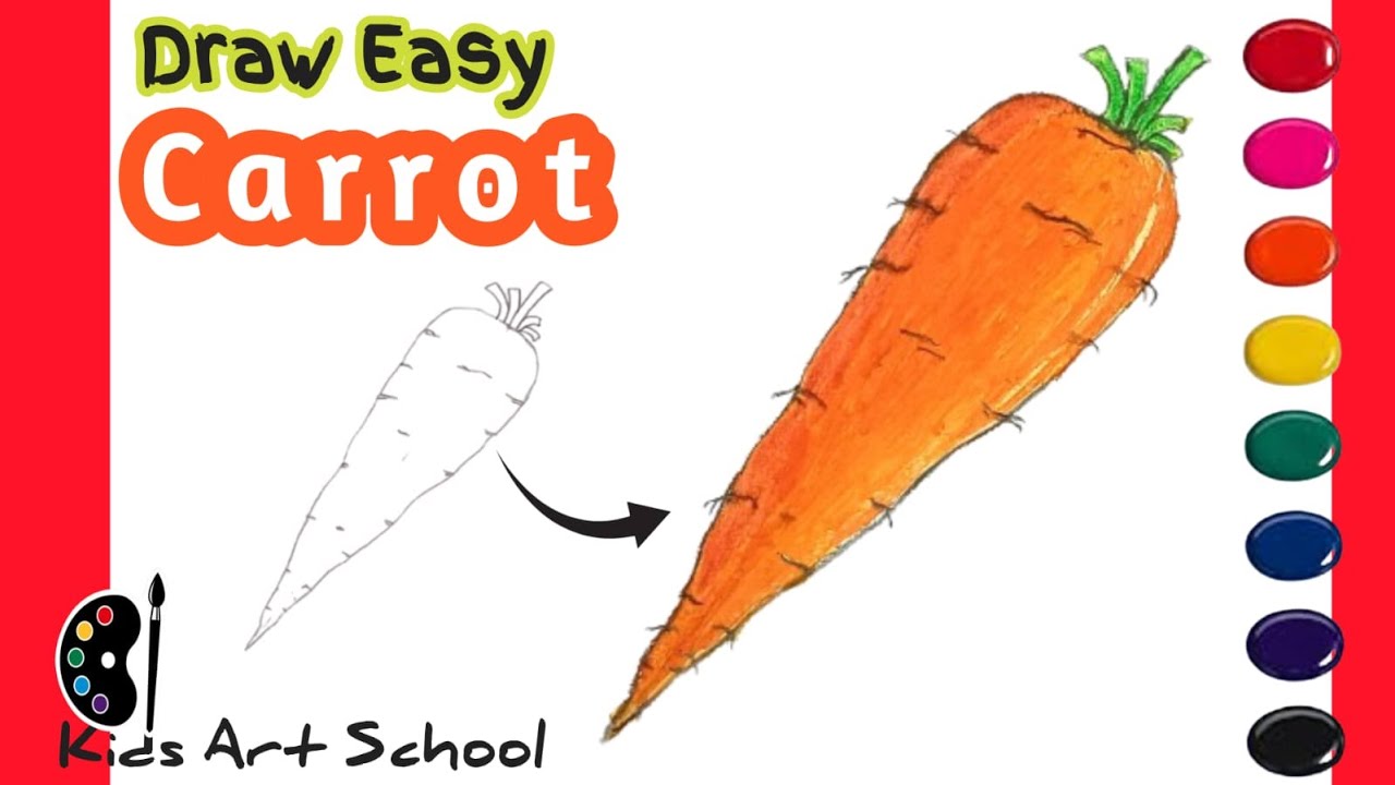 Carrot Drawing |How to Draw Easy Carrot| Carrot Drawing for kids ...
