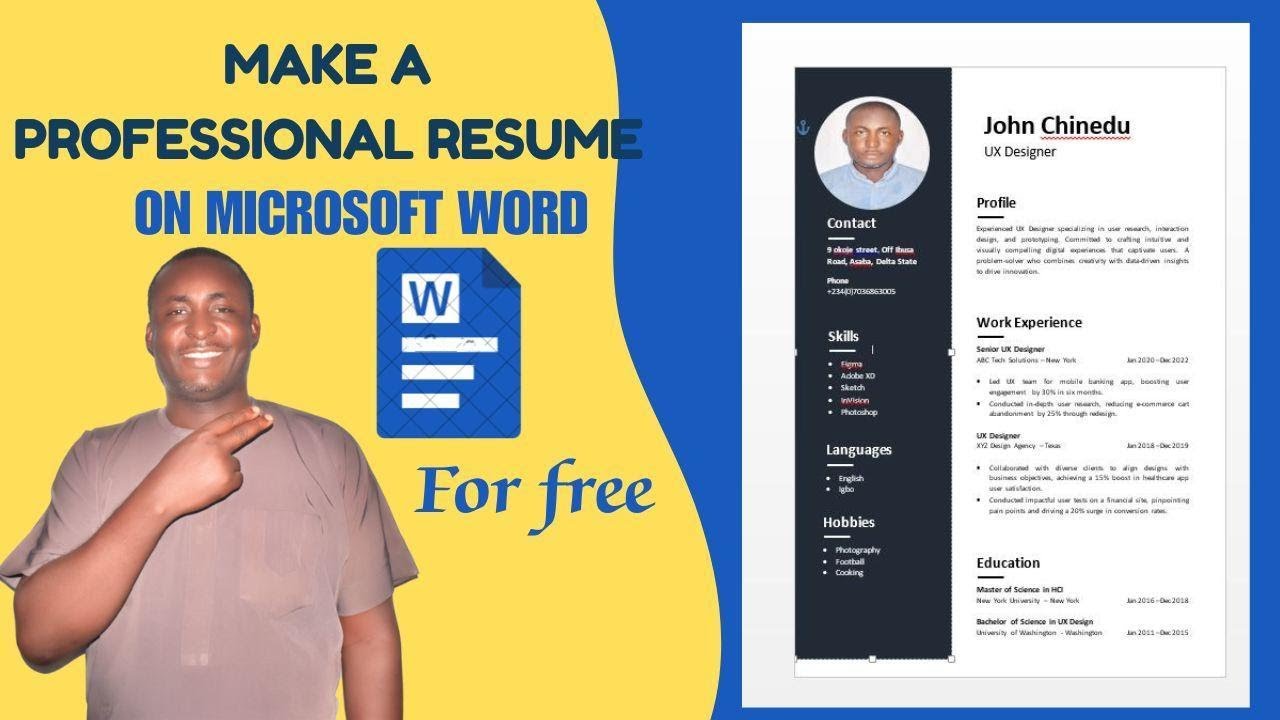 HOW TO MAKE A PROFESSIONAL RESUME ON MICROSOFT WORD (CV/CURRICULUM ...