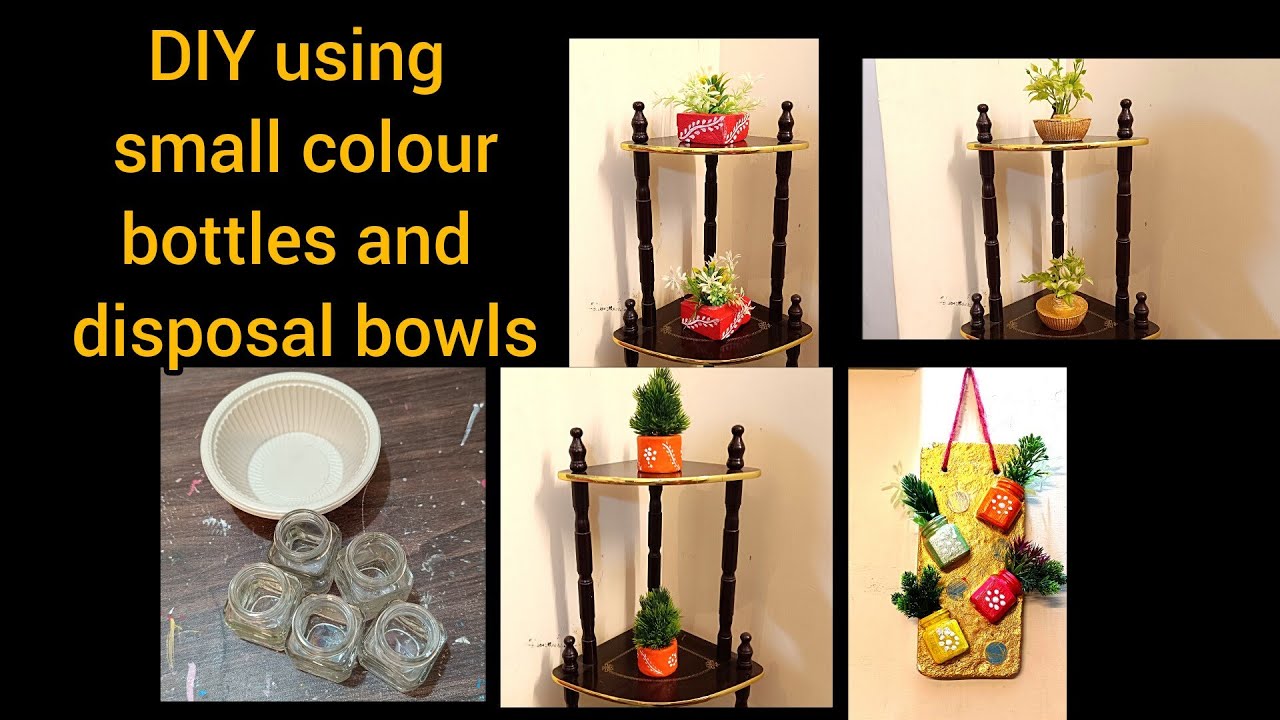 Best out of waste DIY! best use of colour bottles ! plastic bowls ...