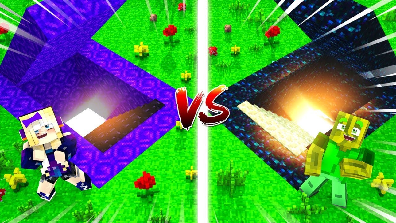 NETHER vs. END PORTAL BASE in MINECRAFT?! - Minecraft BUNKER - YouTube